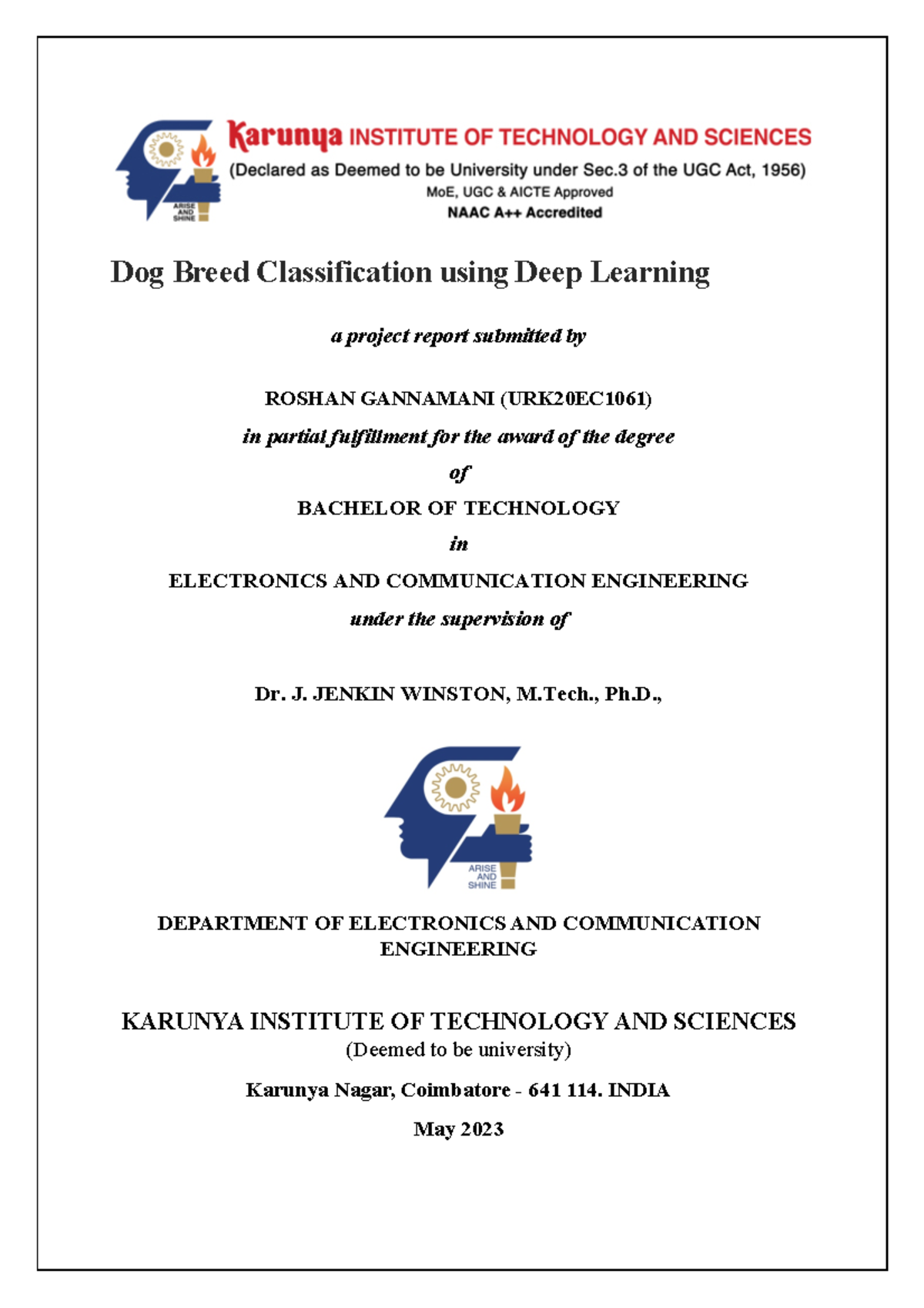 ANN Report - esy - Dog Breed Classification using Deep Learning a ...