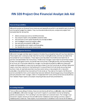 FIN-320 - SNHU - Finance 320 - Studocu