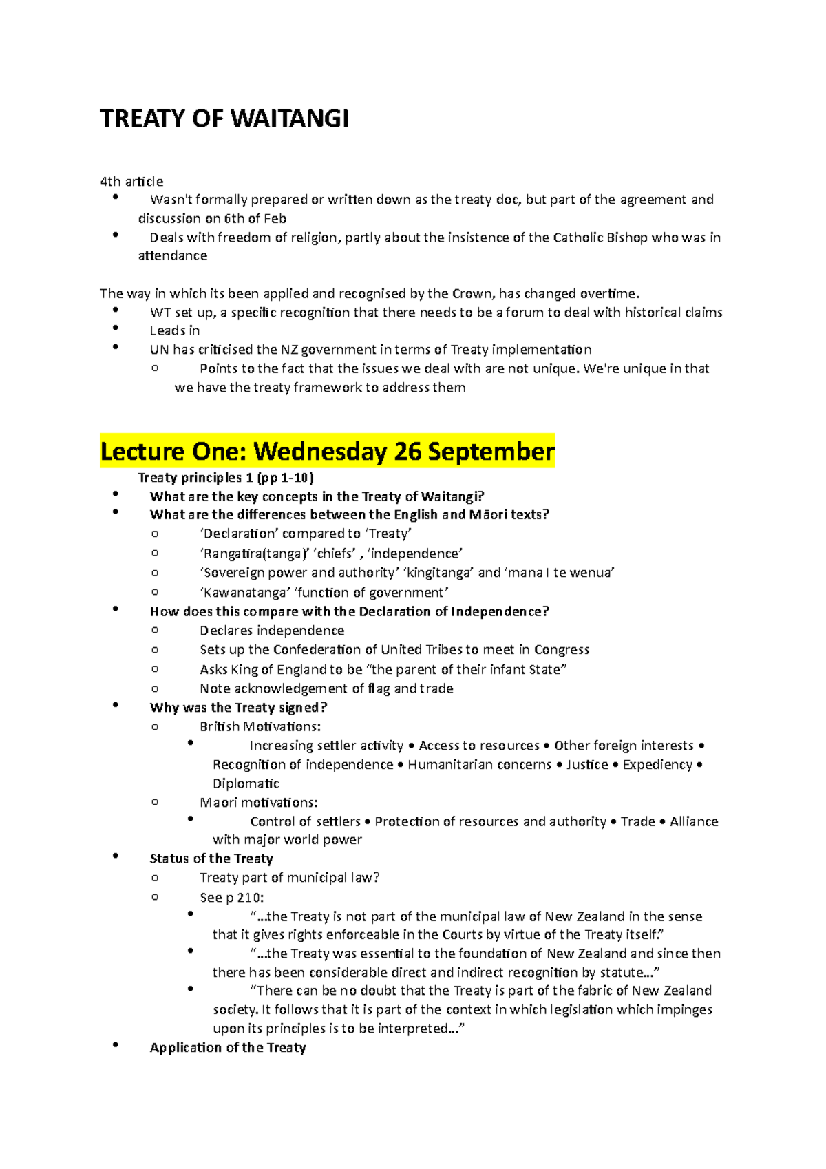 Treaty Of Waitangi - TREATY OF WAITANGI 4th article Wasn't formally ...