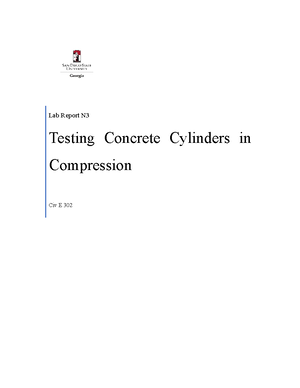 Civ E 302 Lab3 Concrete cylinders - Making and Testing of Concrete ...