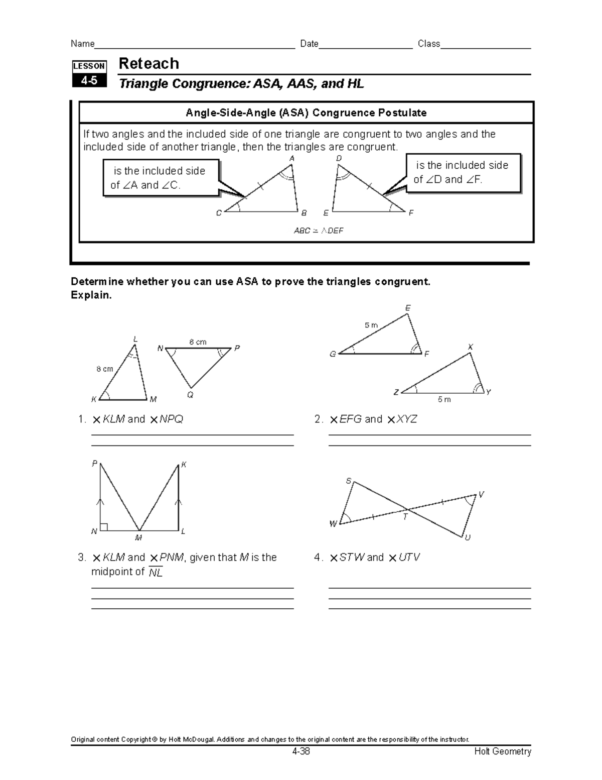Reteach 4-5 - Practice - Name ...