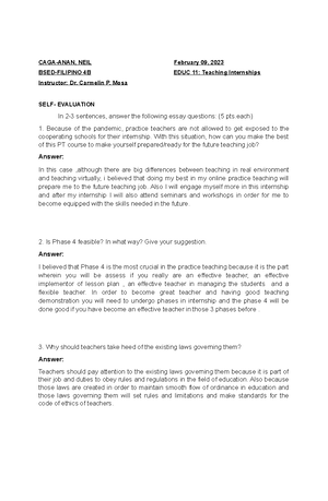 CAGA-ANAN, Topic 1-4 - Essay - CAGA-ANAN, NEIL February 09, 2023 BSED ...