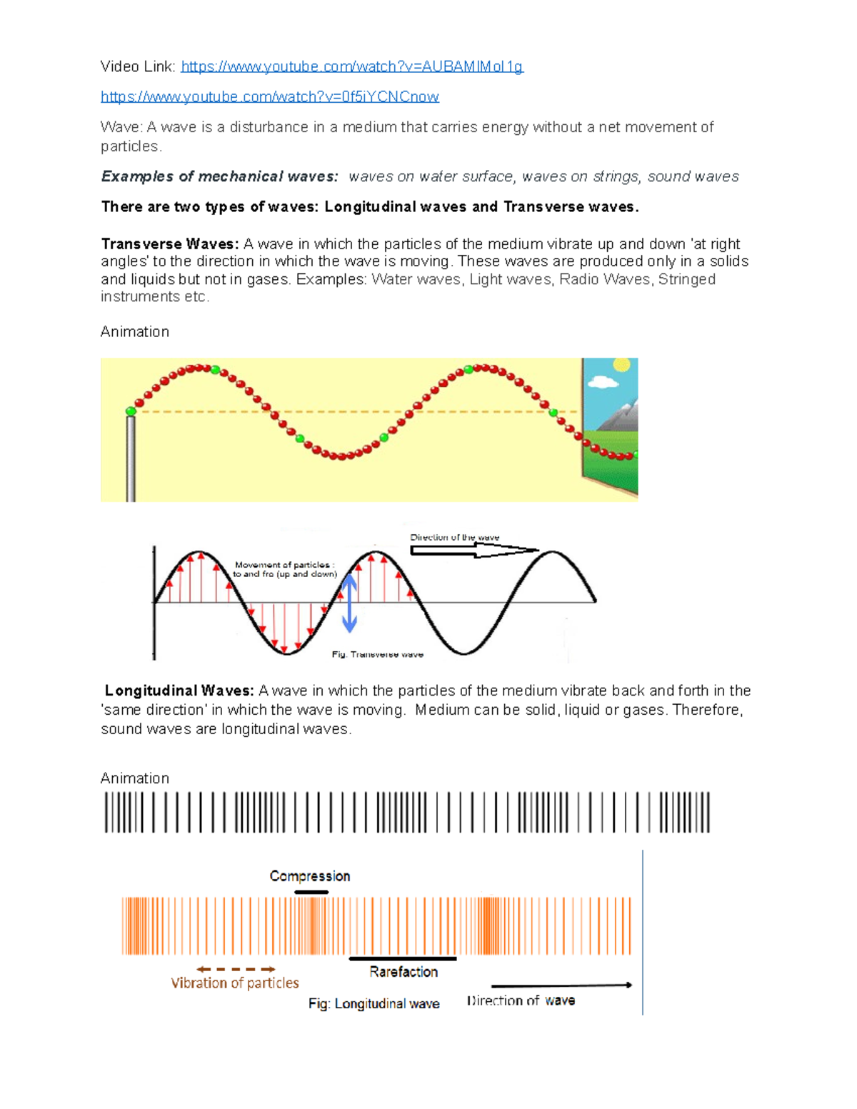 Waves, types and properties (2) - Video Link: youtube/watch?v ...