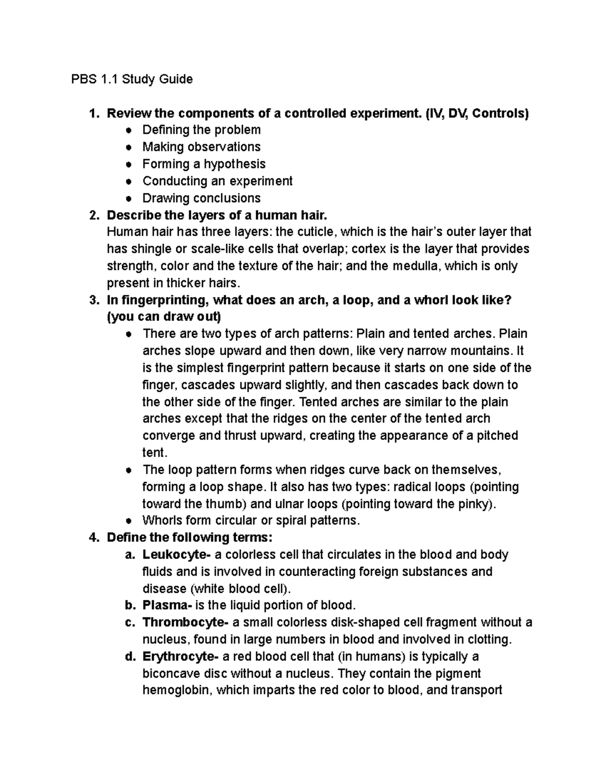 PBS 1.1 Study Guide - It's about a possible murder case. - PBS 1 Study Guide Review the ...