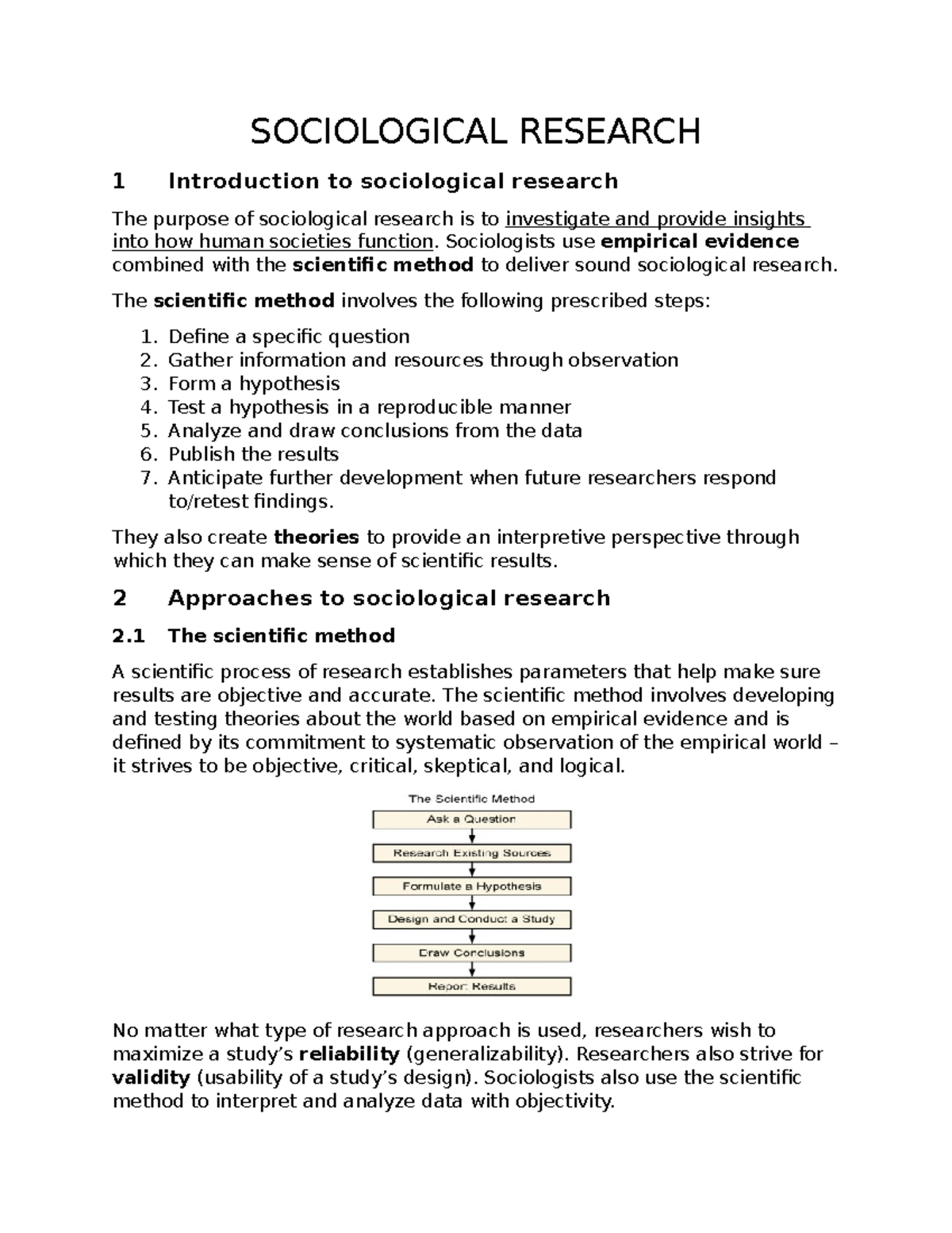 2. Sociological research - SOCIOLOGICAL RESEARCH 1 Introduction to ...