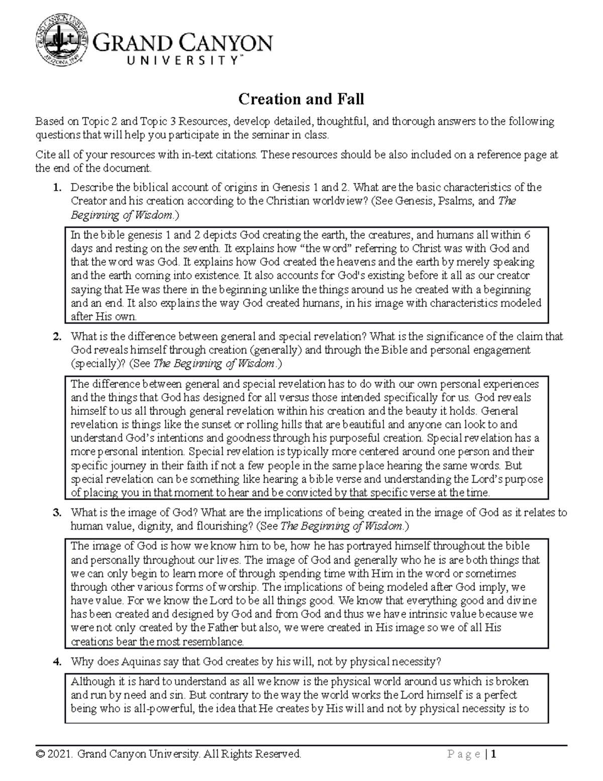 CWV 106HN RS T2T3Creation And Fall - Creation and Fall Based on Topic 2 ...