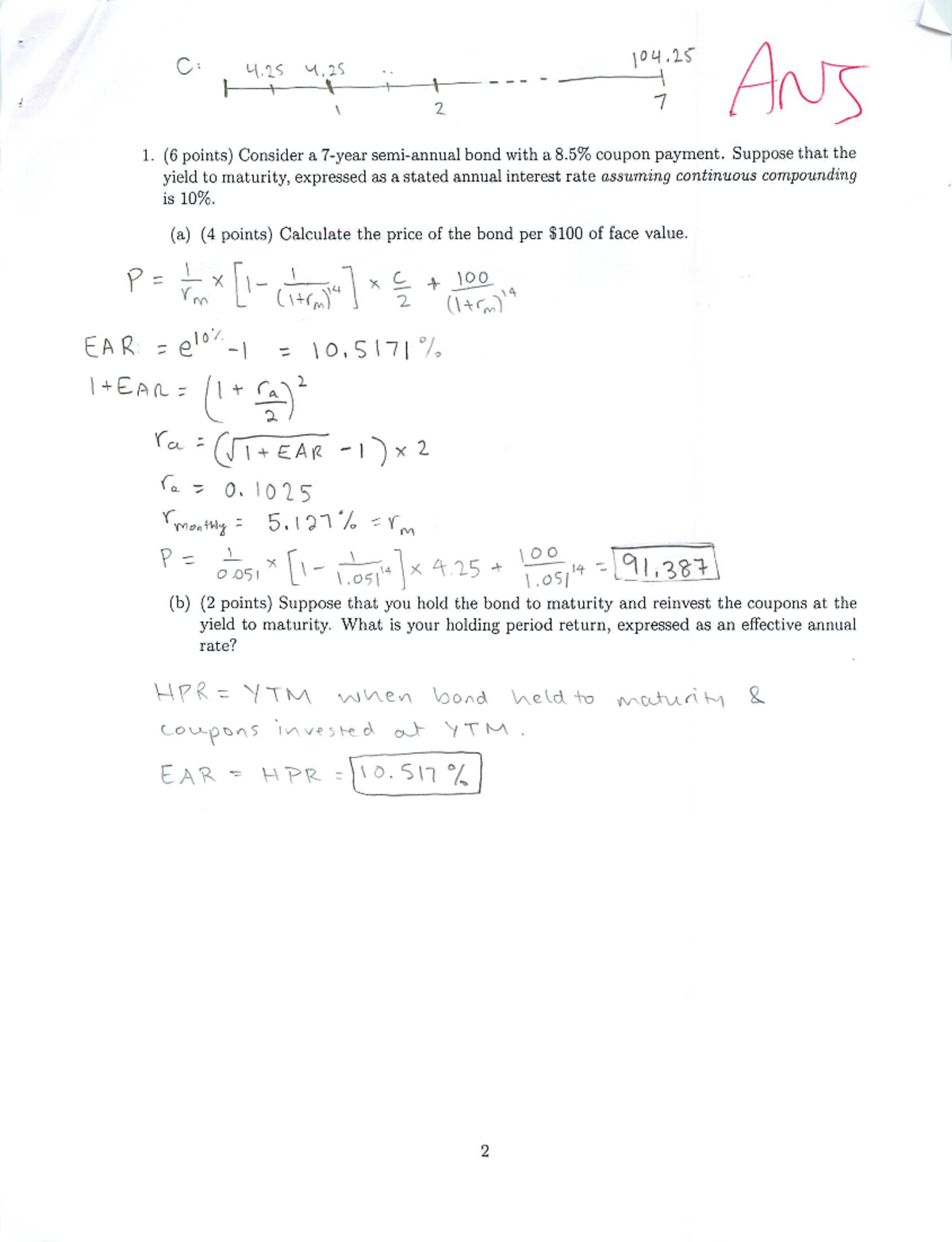 Fall 2012 Midterm - Practice questions with solutions - FNCE 100 - Studocu