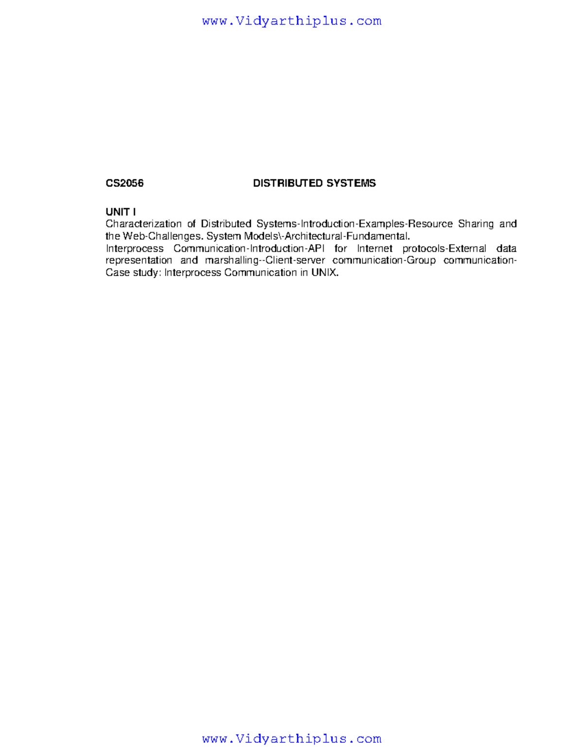 CS2056 DS UNIT1 Notes - Case study: Interprocess Communication in UNIX ...