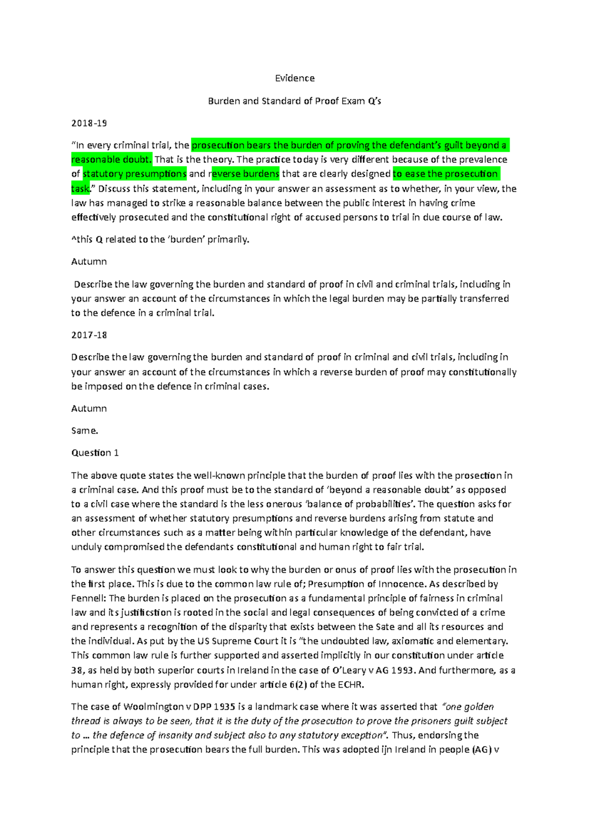 Evidence Burden of Proof Essay tutorial - Evidence Burden and Standard ...