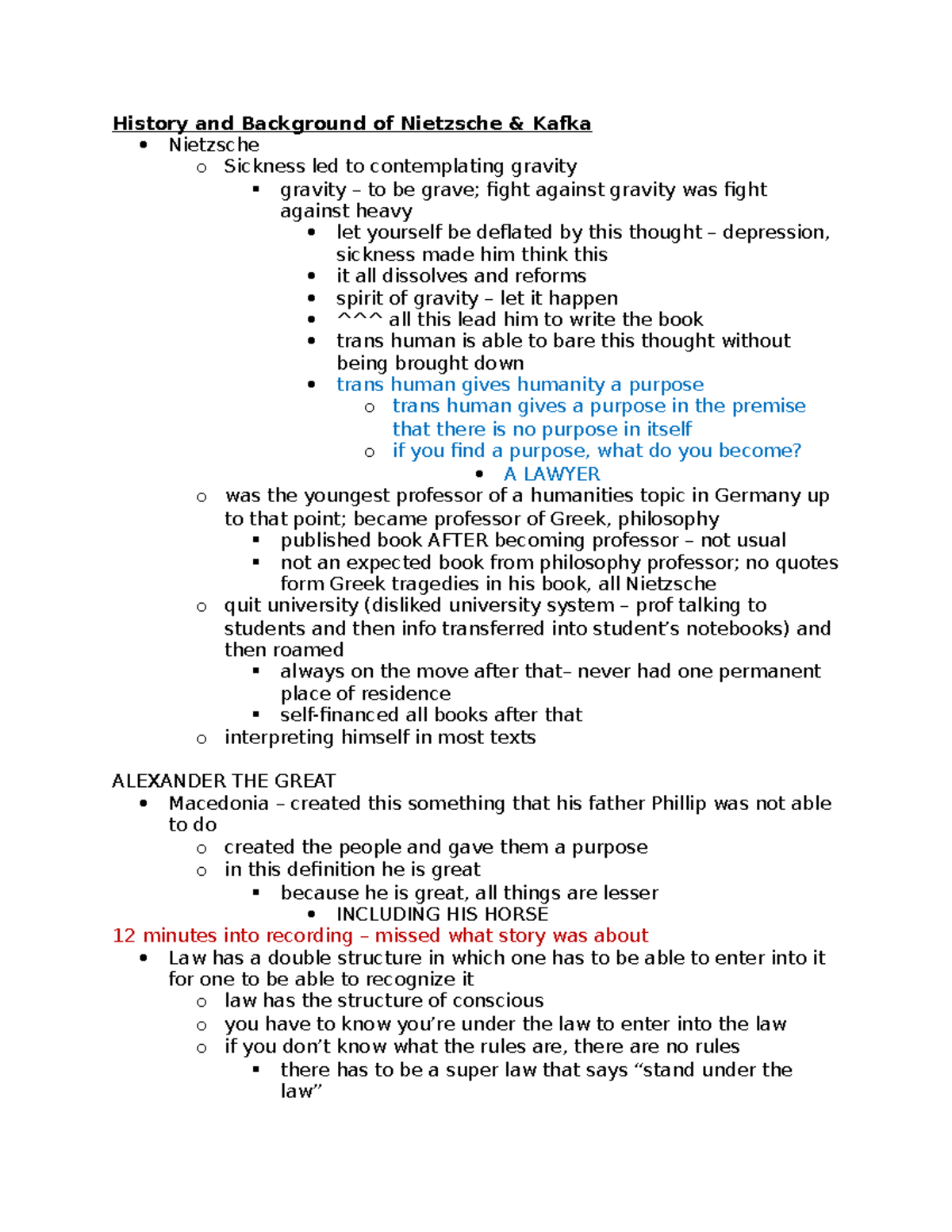 Nietzsche Notes - Kafka And Nietzsche - History and Background of ...