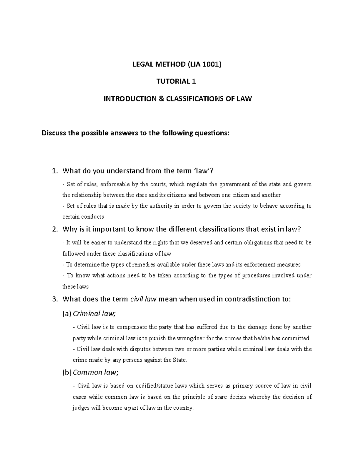 Tutorial 1 Introduction and Classification Tutorial 1 Introduction and ...
