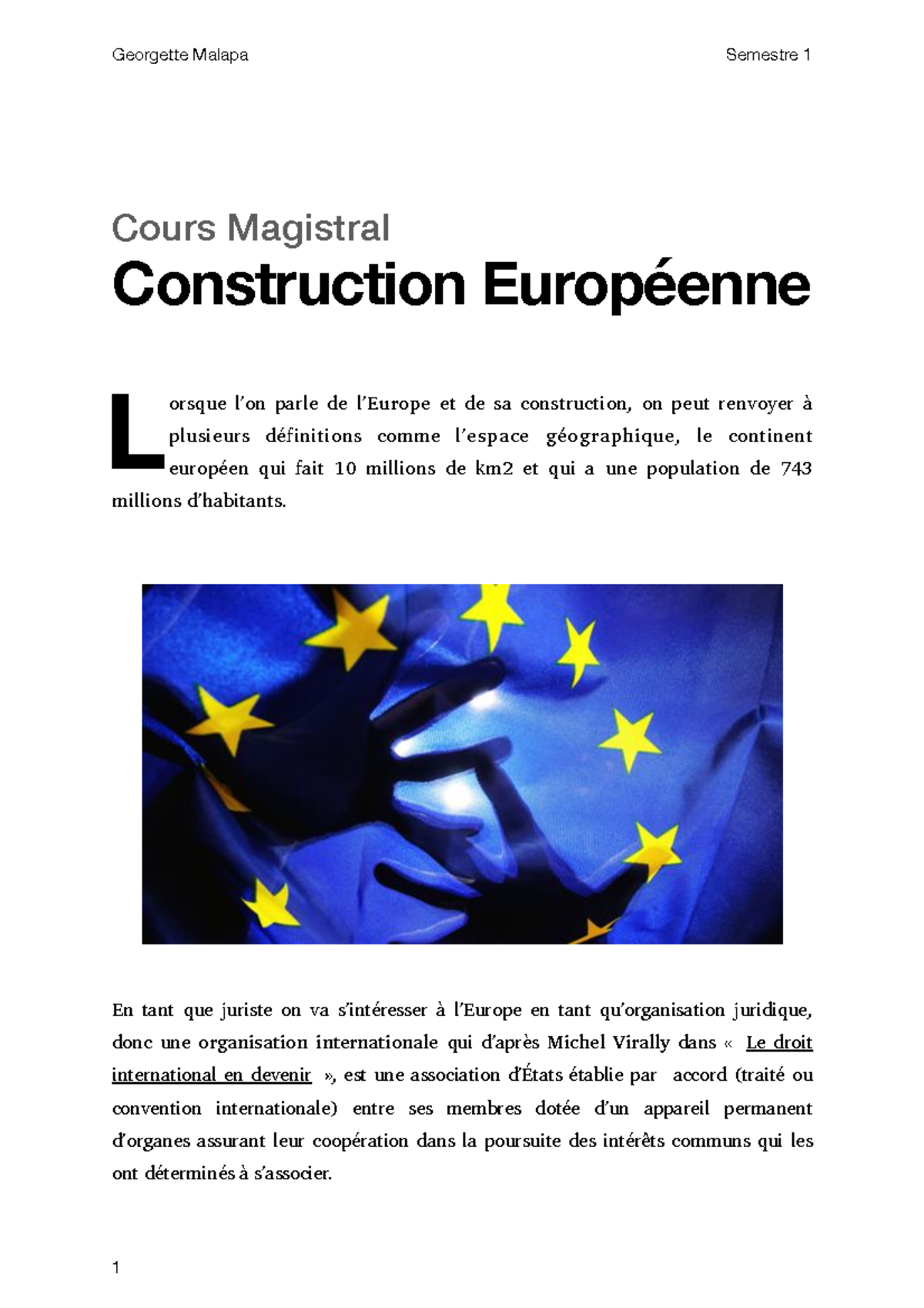 Cours Magistral "Construction Européenne" - Cours Magistral ...