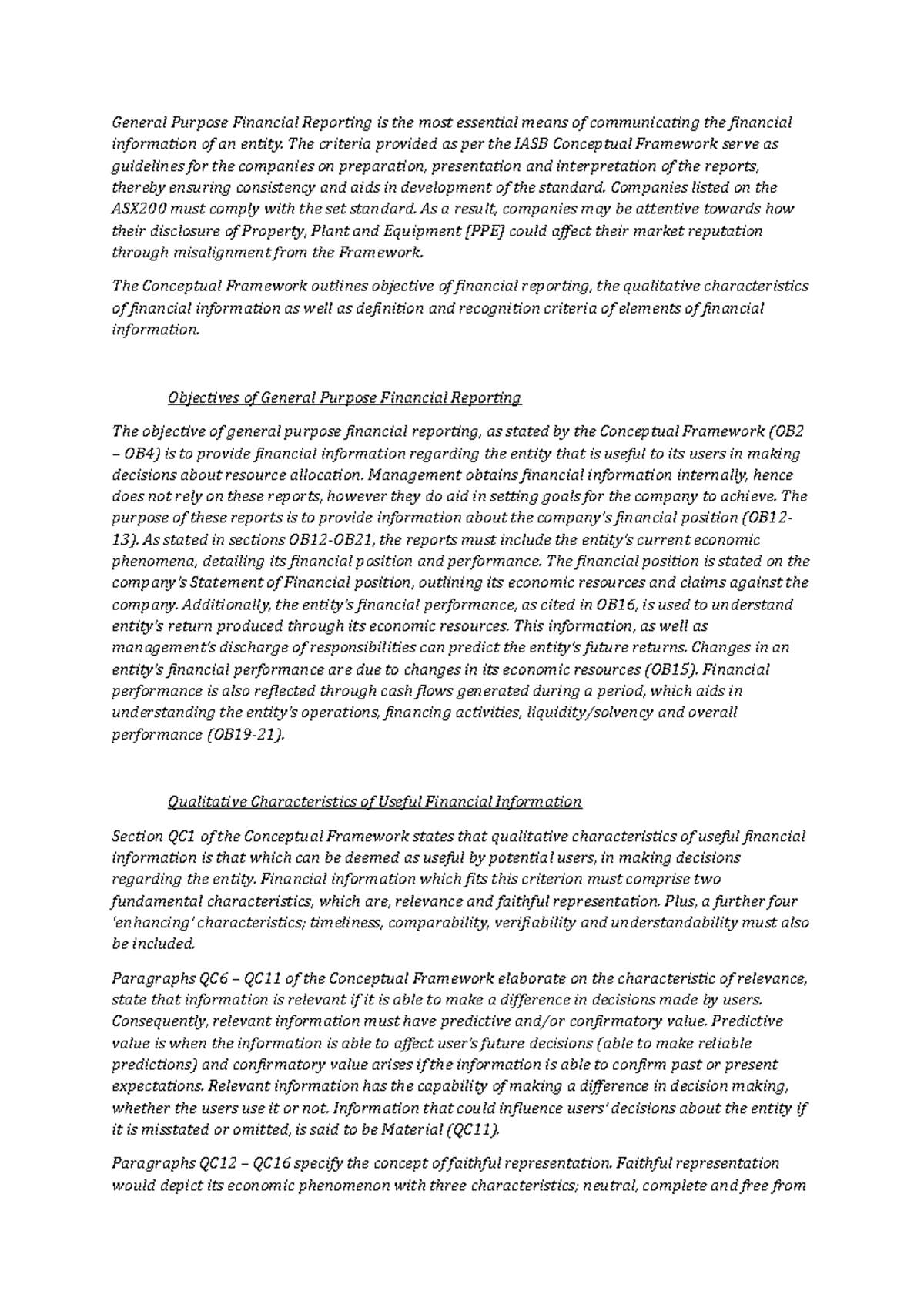Coca Cola Amatil's compliance in PPE - General Purpose Financial ...