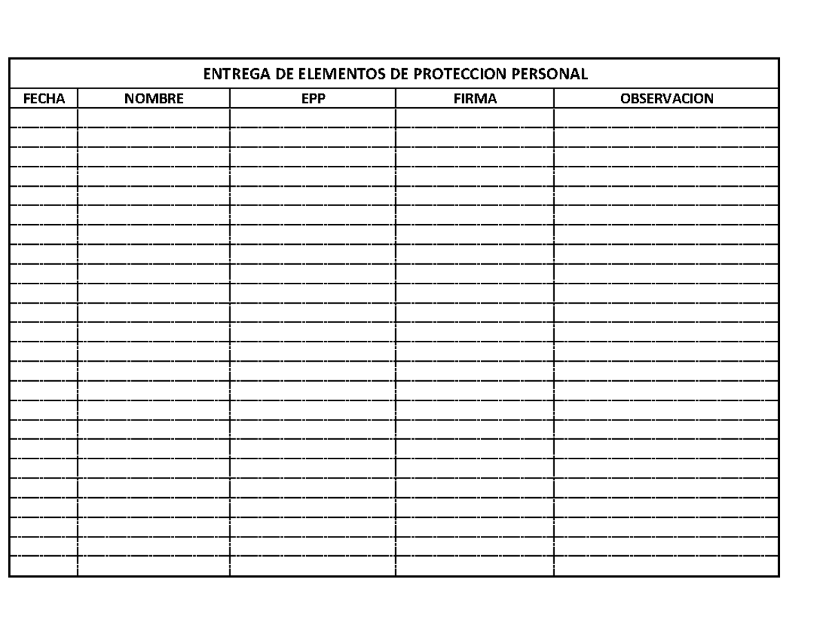 Planilla EPPS - PLANTILLA ENTREGA EPPS SEGURIDAD Y SALUD EN EL TRABAJO ...