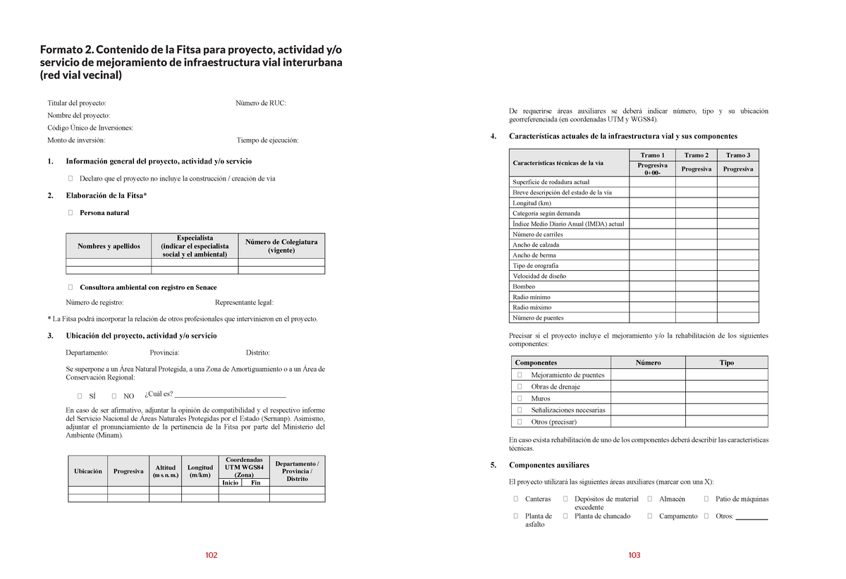 Formato 2. Contenido de la Fitsa - 102 103 Formato 2. Contenido de la ...