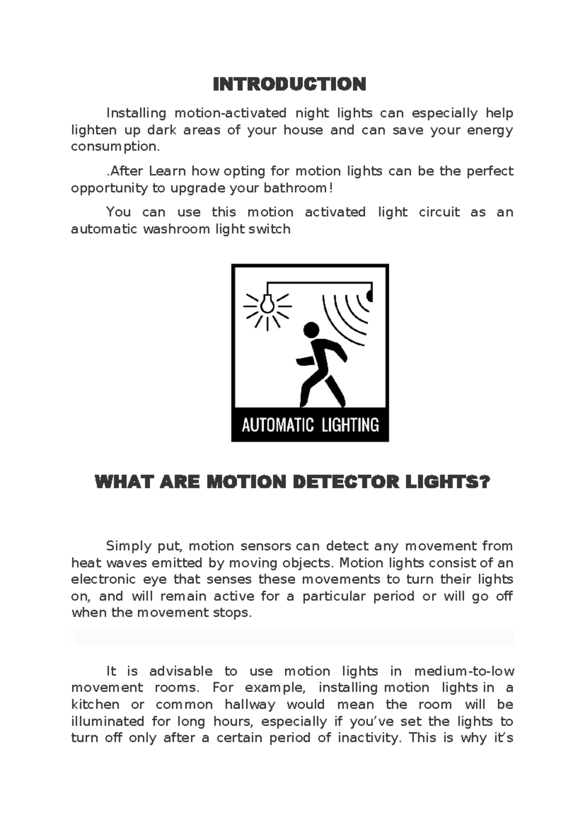 Ram prasad sk project work - INTRODUCTION Installing motion-activated ...