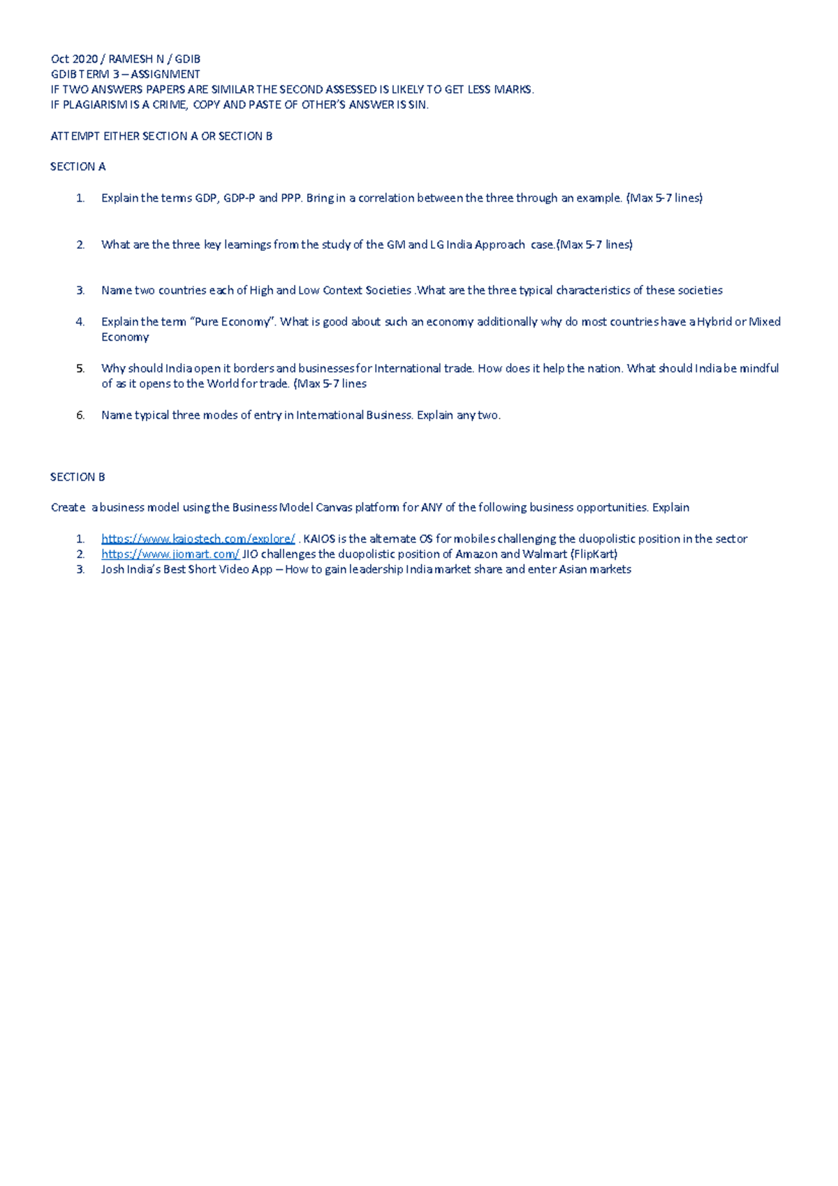 GDIB - NOTES FOR PRACTICE AND REFERENCE - Oct 2020 / RAMESH N / GDIB ...