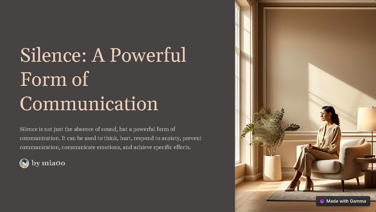 Silence A Powerful Form of Communication - Silence: A Powerful Form of ...