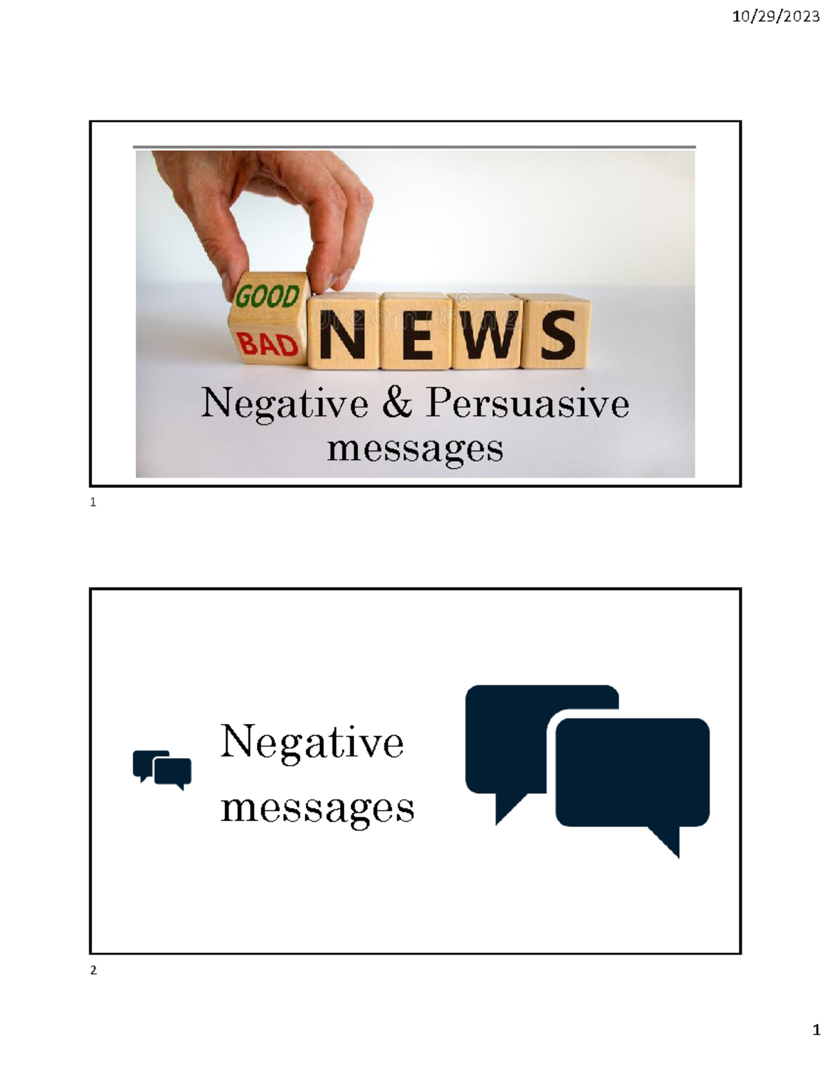 Topic 4 Negative and Persuasive messages - Negative & Persuasive ...