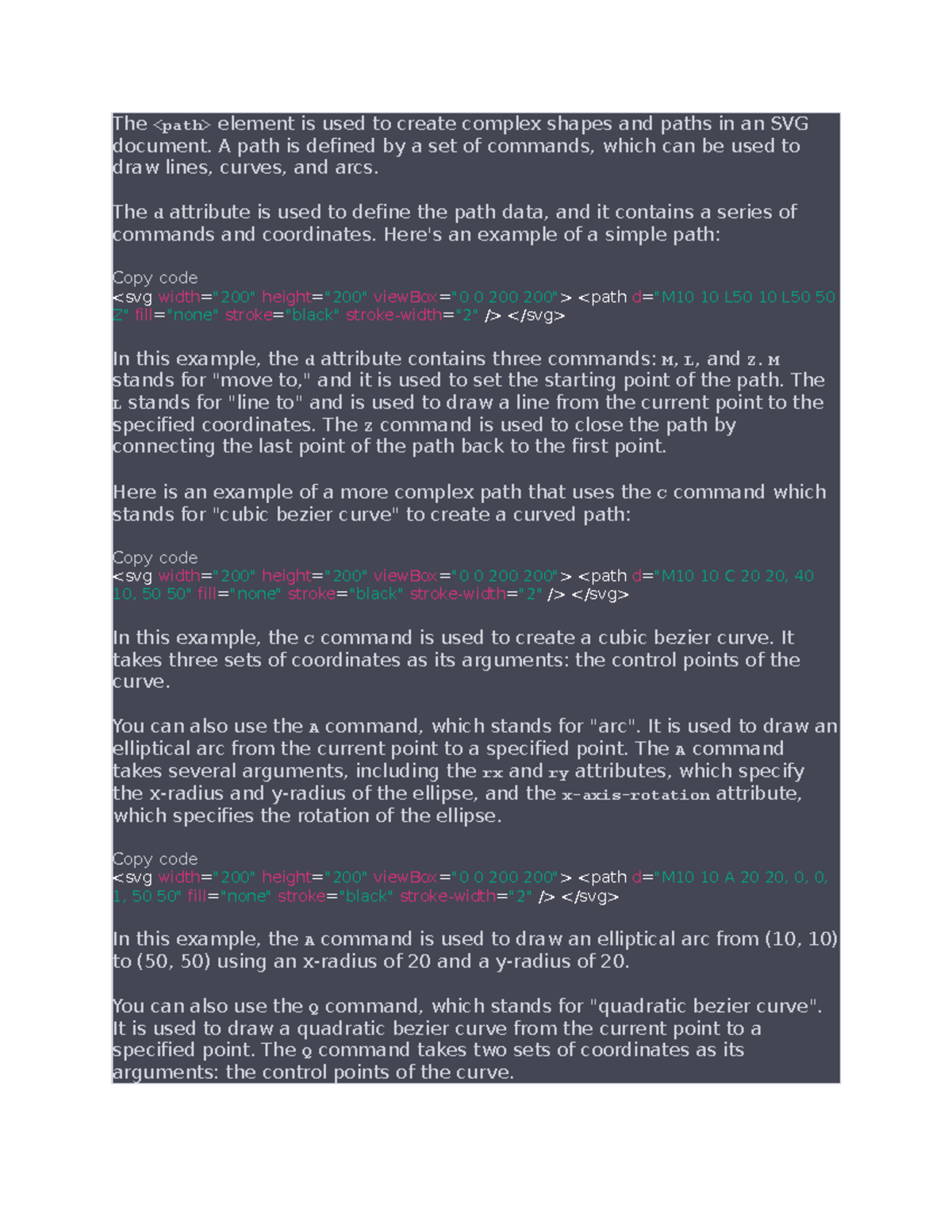 Svg class - dfdfd - The element is used to create complex shapes and ...