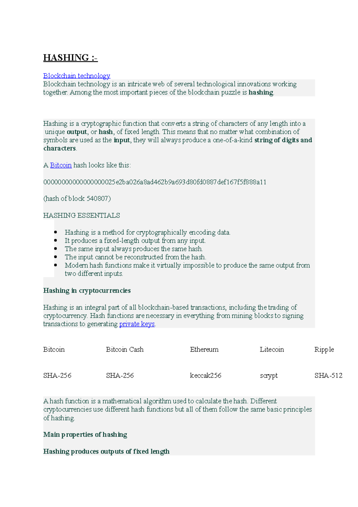 Blockchain technology Unit-2 - HASHING :- Blockchain technology ...