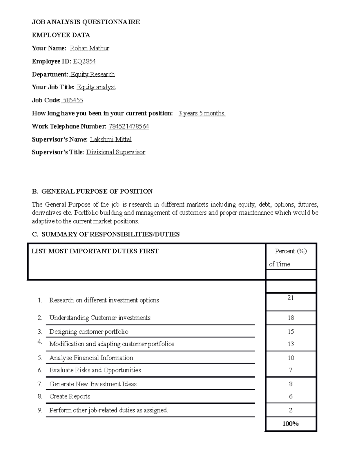 please this is just to gain access i have an exam today - JOB ANALYSIS ...