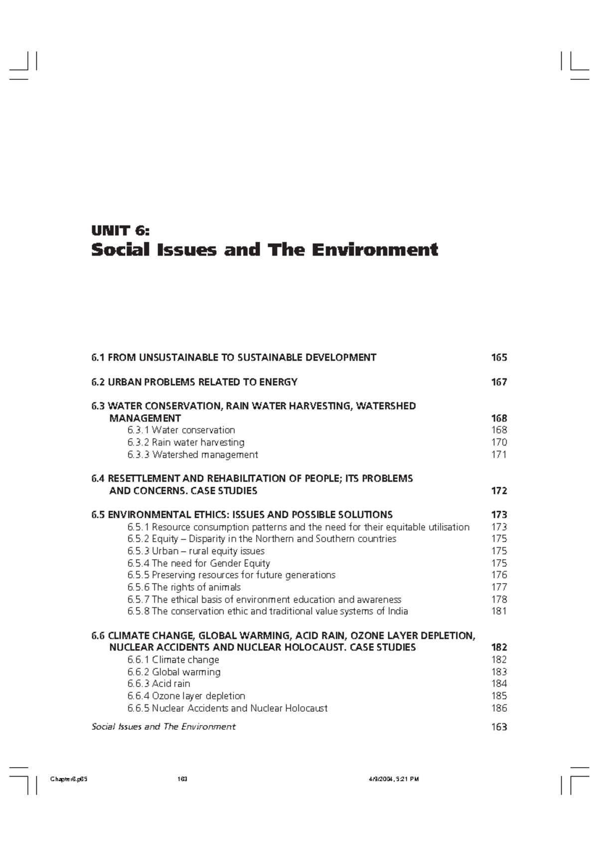 Chapter 6 evs k - Evs note - UNIT 6: Social Issues and The Environment 6 FROM UNSUSTAINABLE TO ...