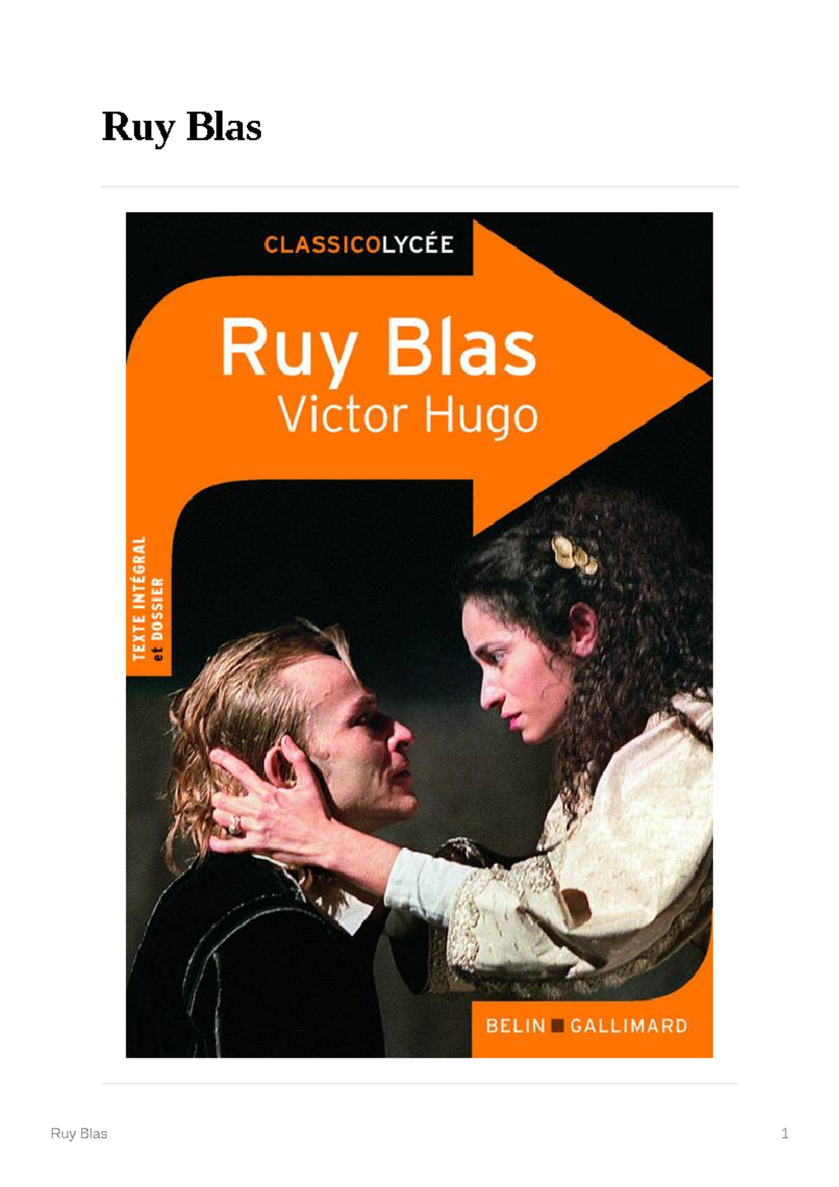 Ruy Blas - Fiche de lecture Ruy Blas Don Salluste a été disgracié par ...