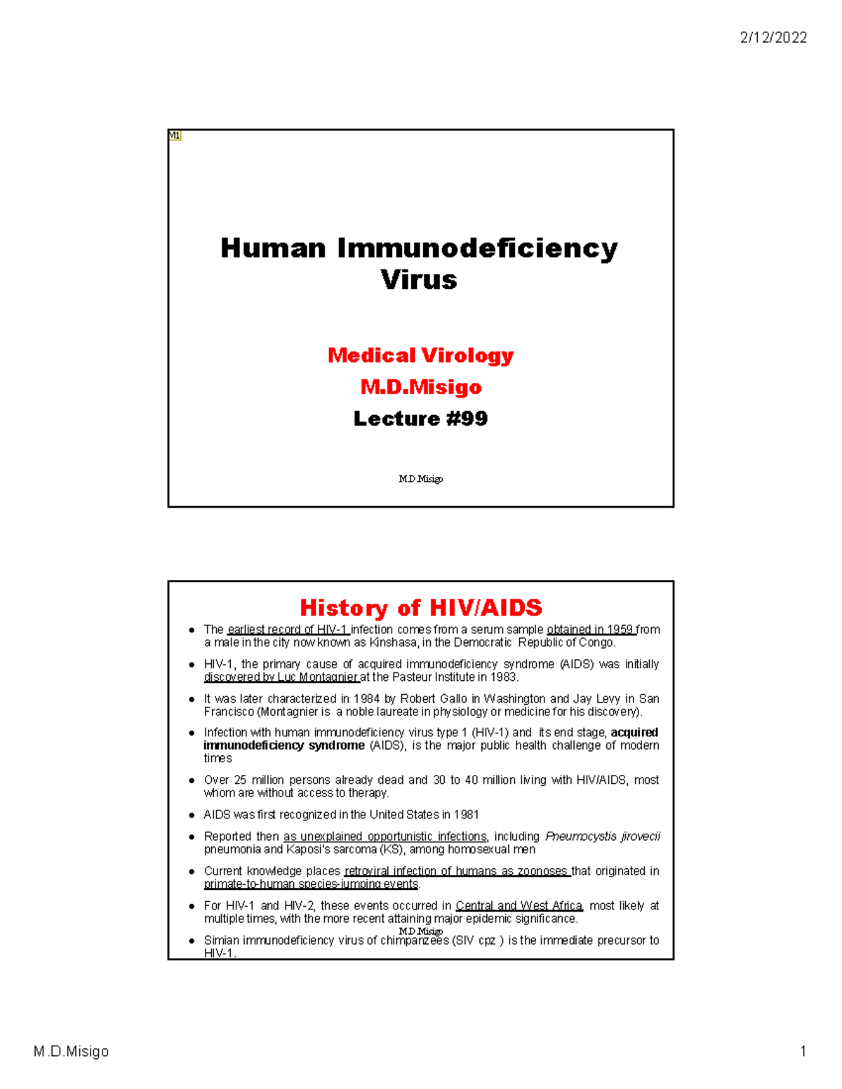 Lec 4. HIV virology - Notes - Human Immunodeficiency Virus Medical ...