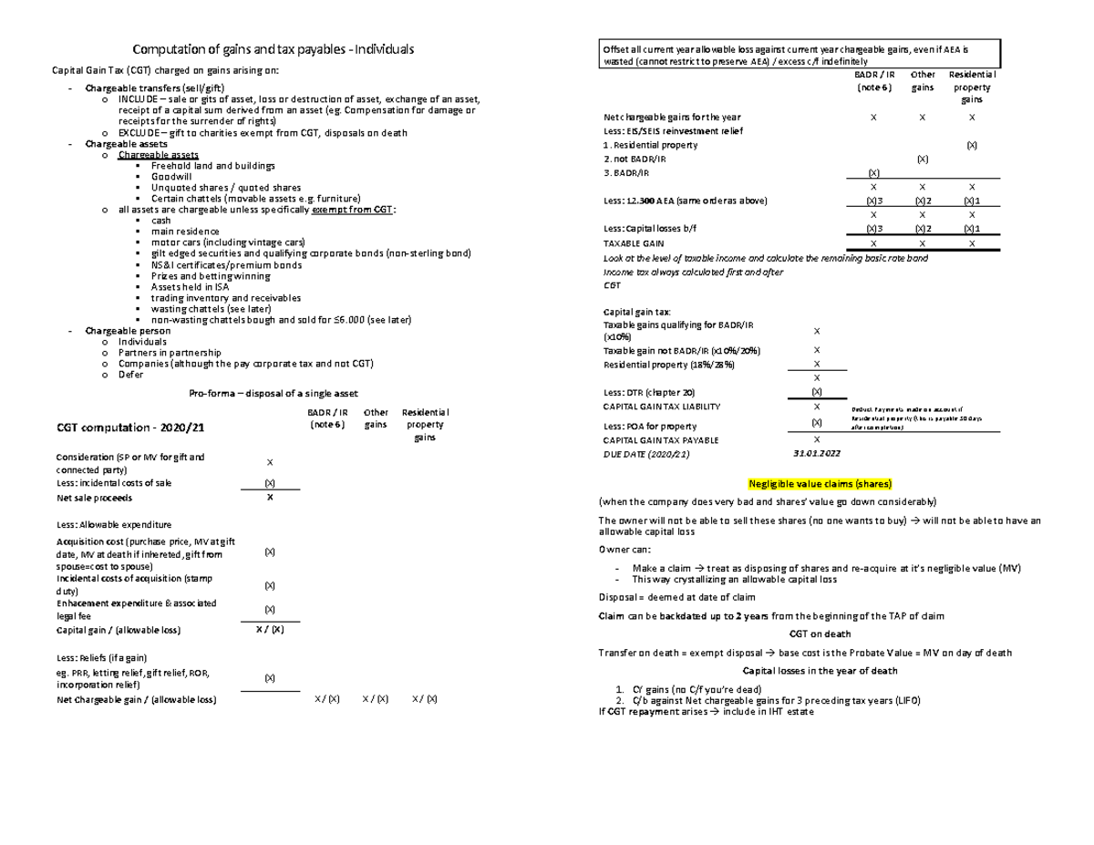 2. ATX CGT - ATX CGT - Computation of gains and tax payables ...