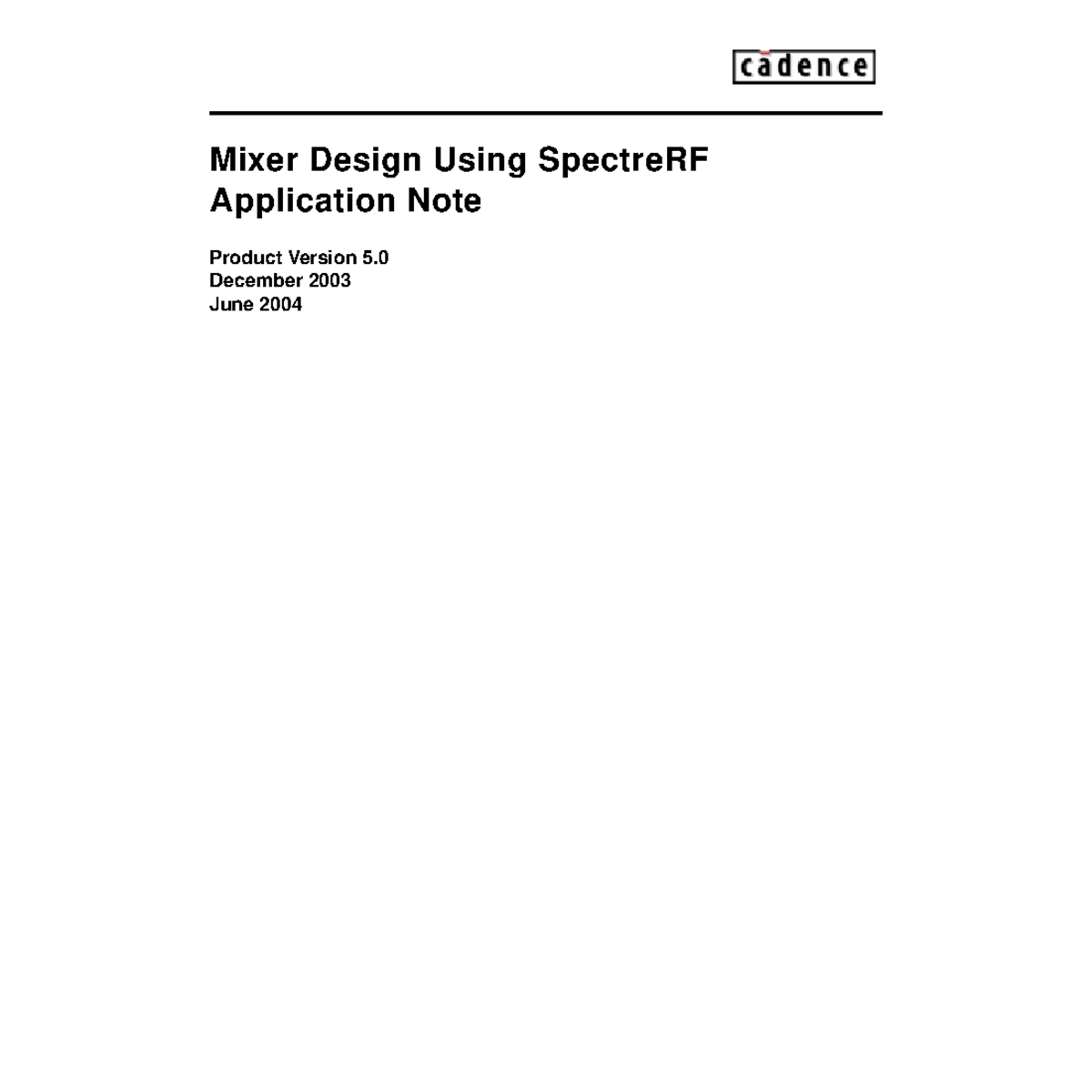 Spectre RF Mixer 533AN - Application Note Product Version 5. December ...