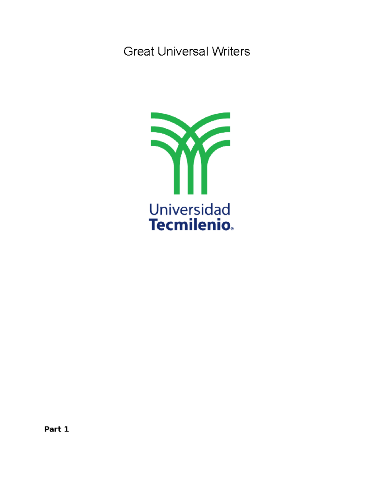 Actividad 2. Great Universal Writers - Great Universal Writers Part 1 ...