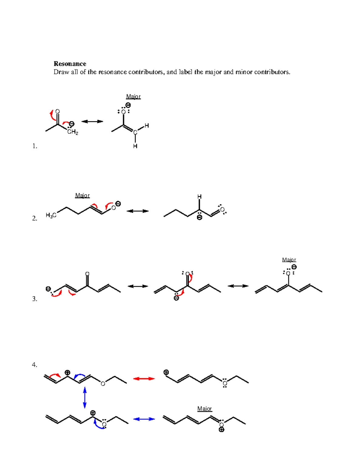 Ch01 worksheet 04 key - practice - Quiz 04 Resonance Draw all of the ...