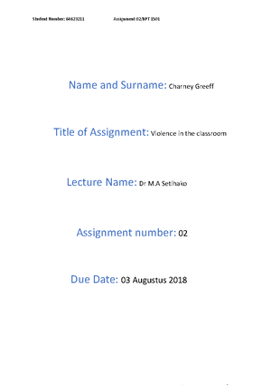 Assignment 1 & 2 - Notes - Summary of Learning activities - Learning ...