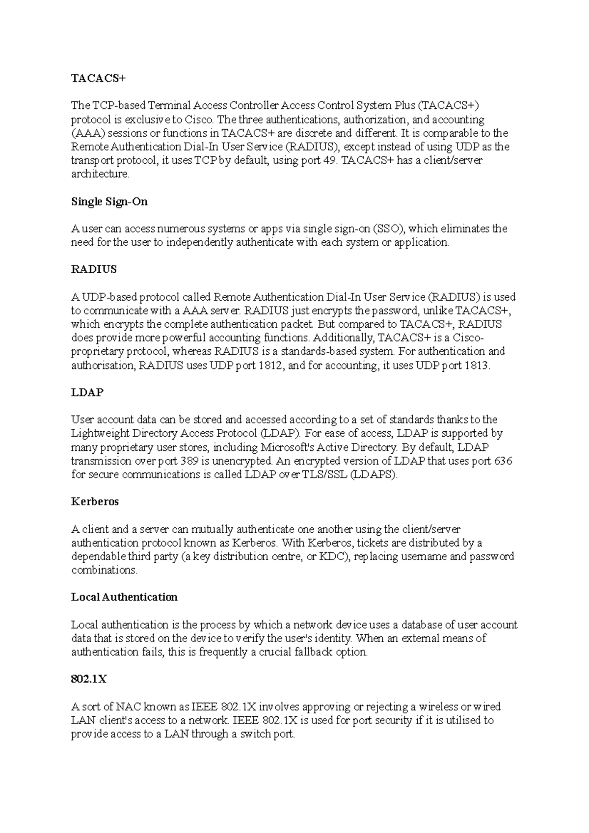 Common Types Of Attacks And Authentication Schemes Tacacs The Tcp
