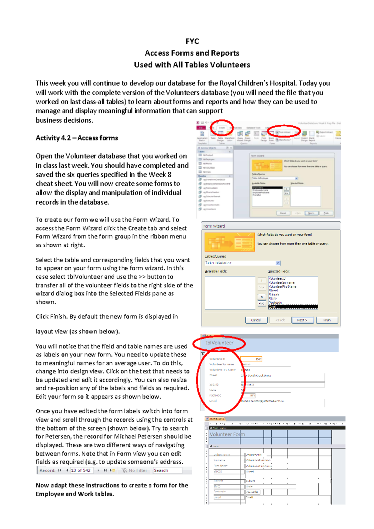 Access-EX3-RCH-Third Task-Alltables-Forms Reports - FYC Access Forms and Reports Used with All ...