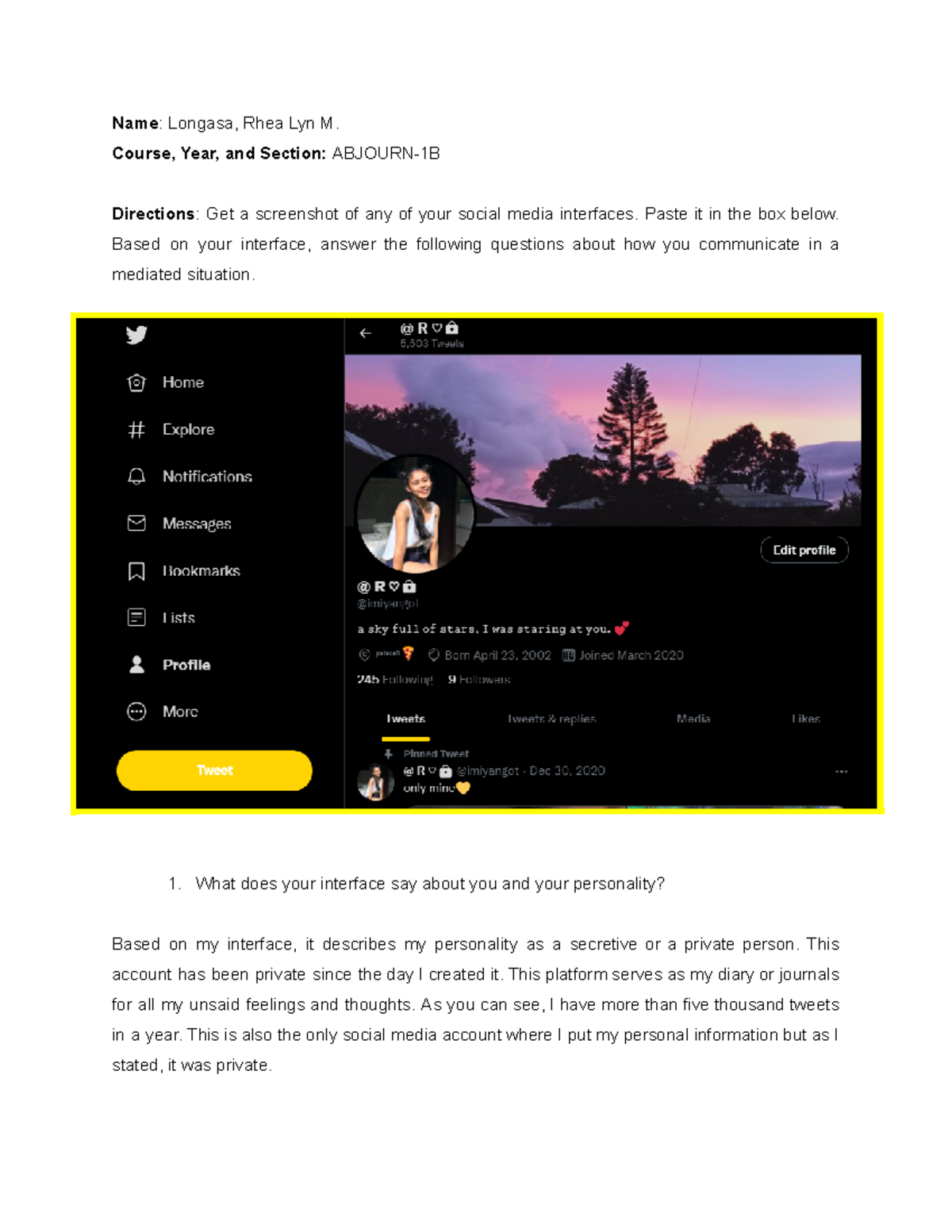 Activity (Chapter 5) GNED 05 - Name : Longasa, Rhea Lyn M. Course, Year ...