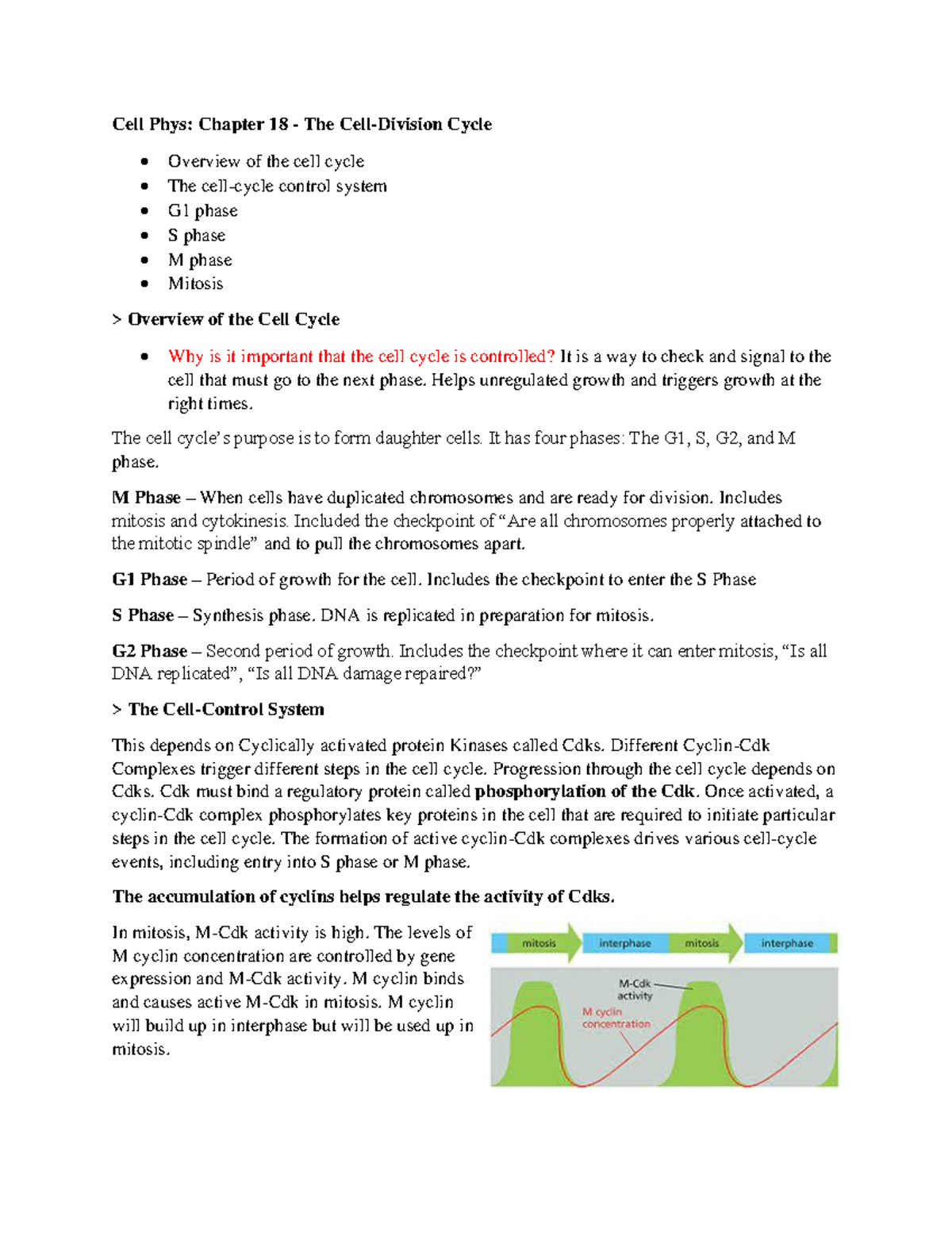 Cell Phys - Chapter 18 - The Cell-Division Cycle - Cell Phys: Chapter 18 - The Cell-Division ...