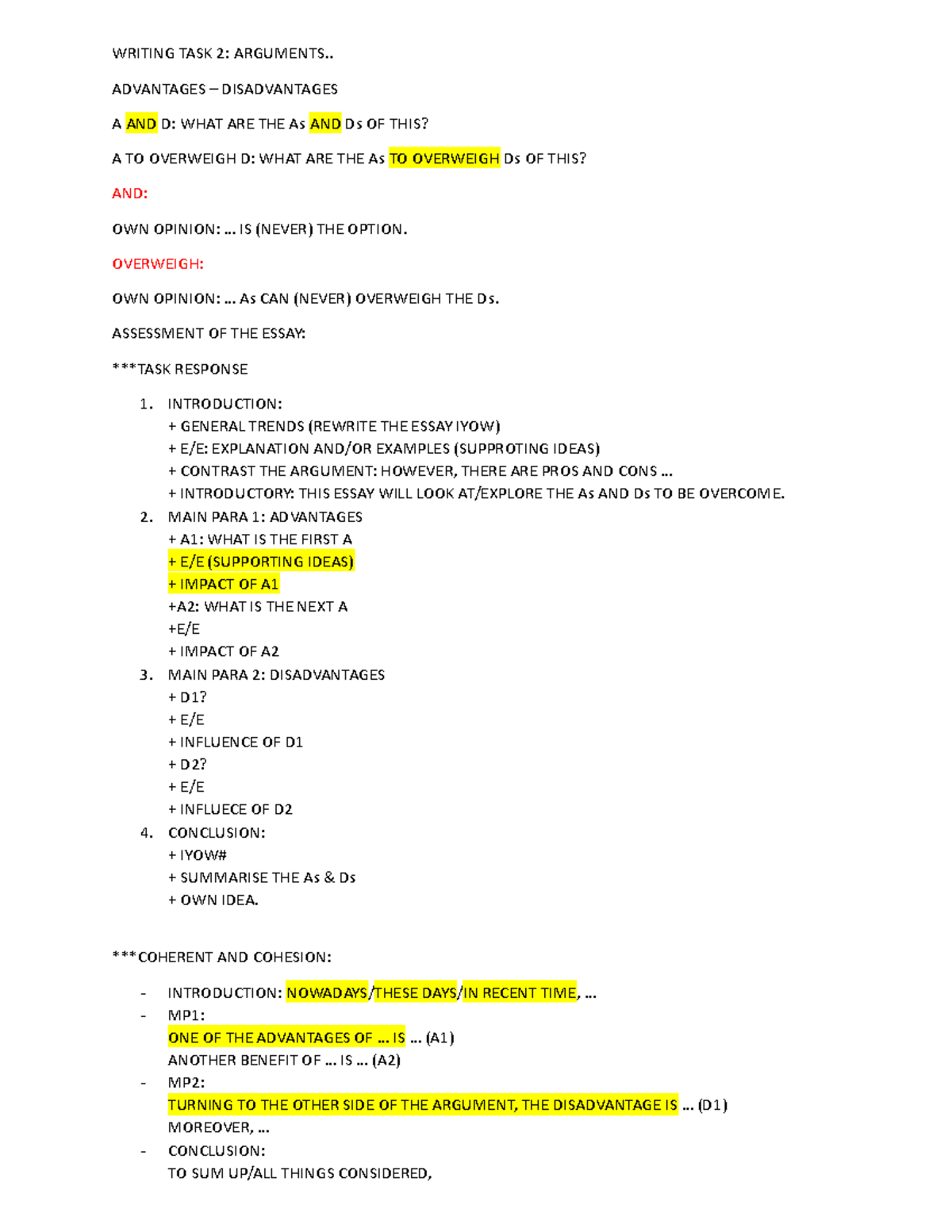 MMT M2 W2-1 ADS DIS 230120222 - WRITING TASK 2: ARGUMENTS.. ADVANTAGES ...