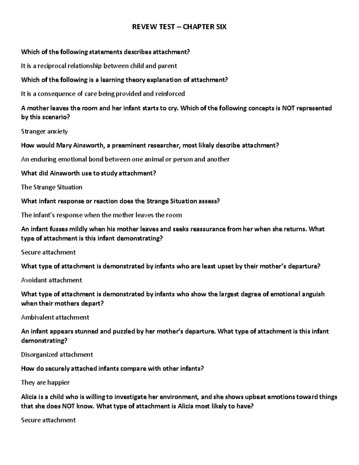 Chapter 06 - Review Quiz - REVEW TEST – CHAPTER SIX Which of the ...