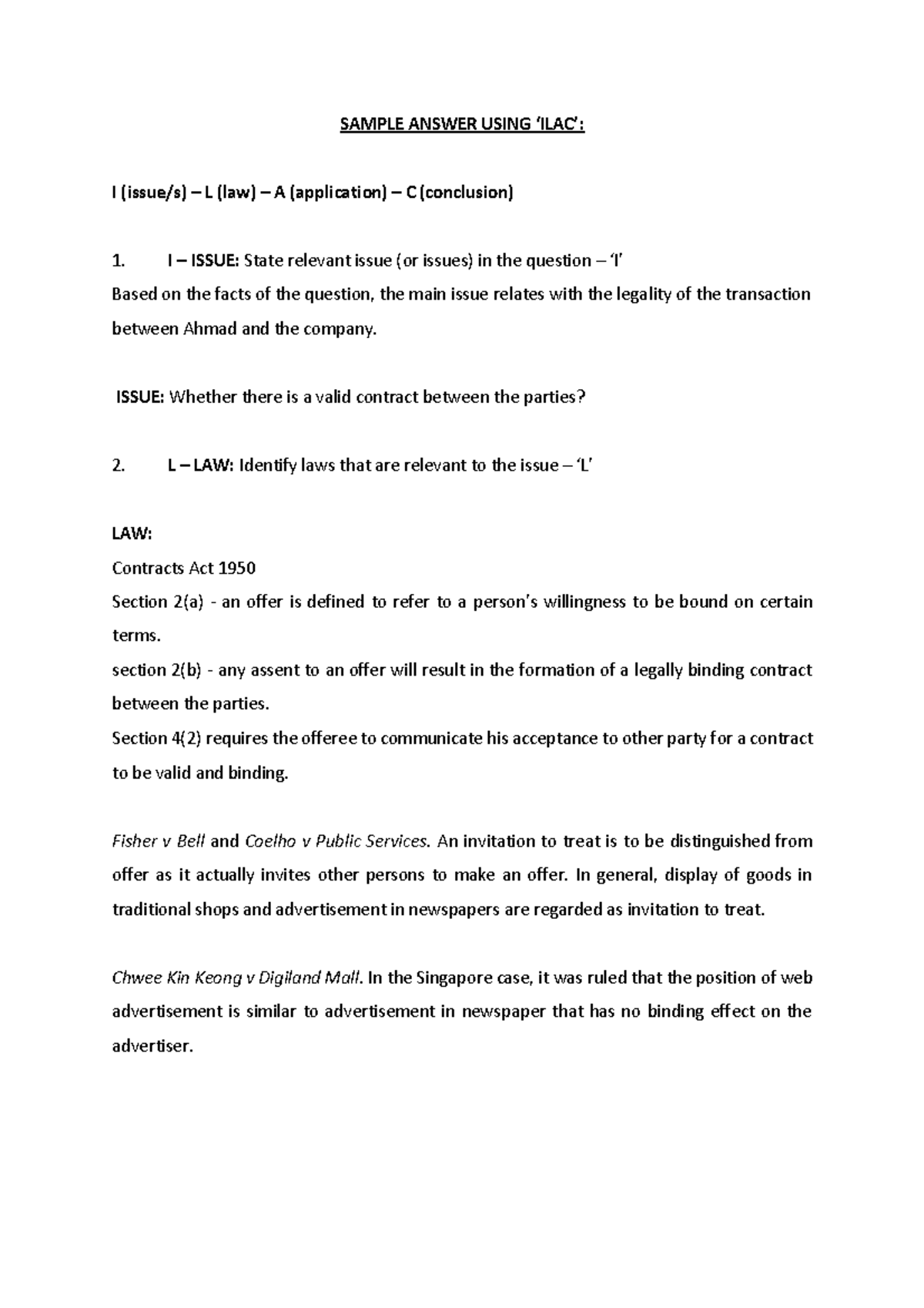 How to Answer Problematic Question - Sampel Answer - SAMPLE ANSWER ...