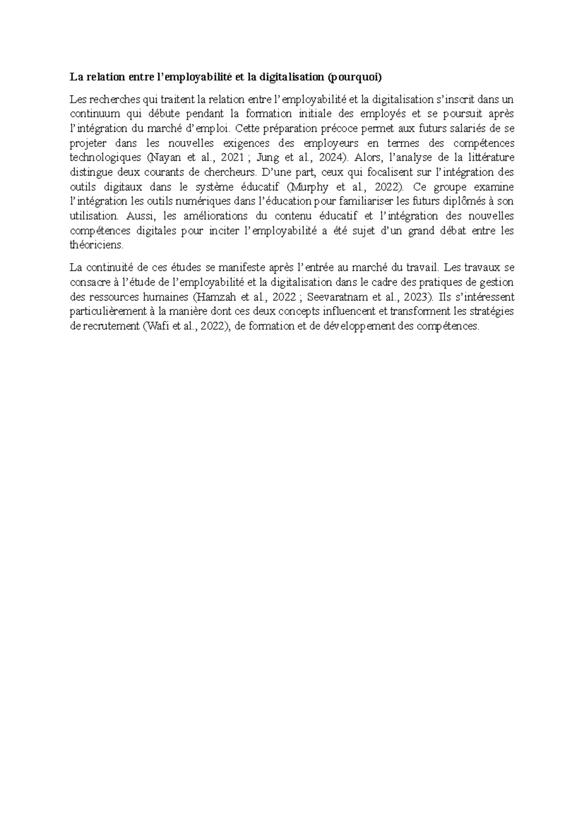 Note différent - dfgdfgd - La relation entre l’employabilité et la ...