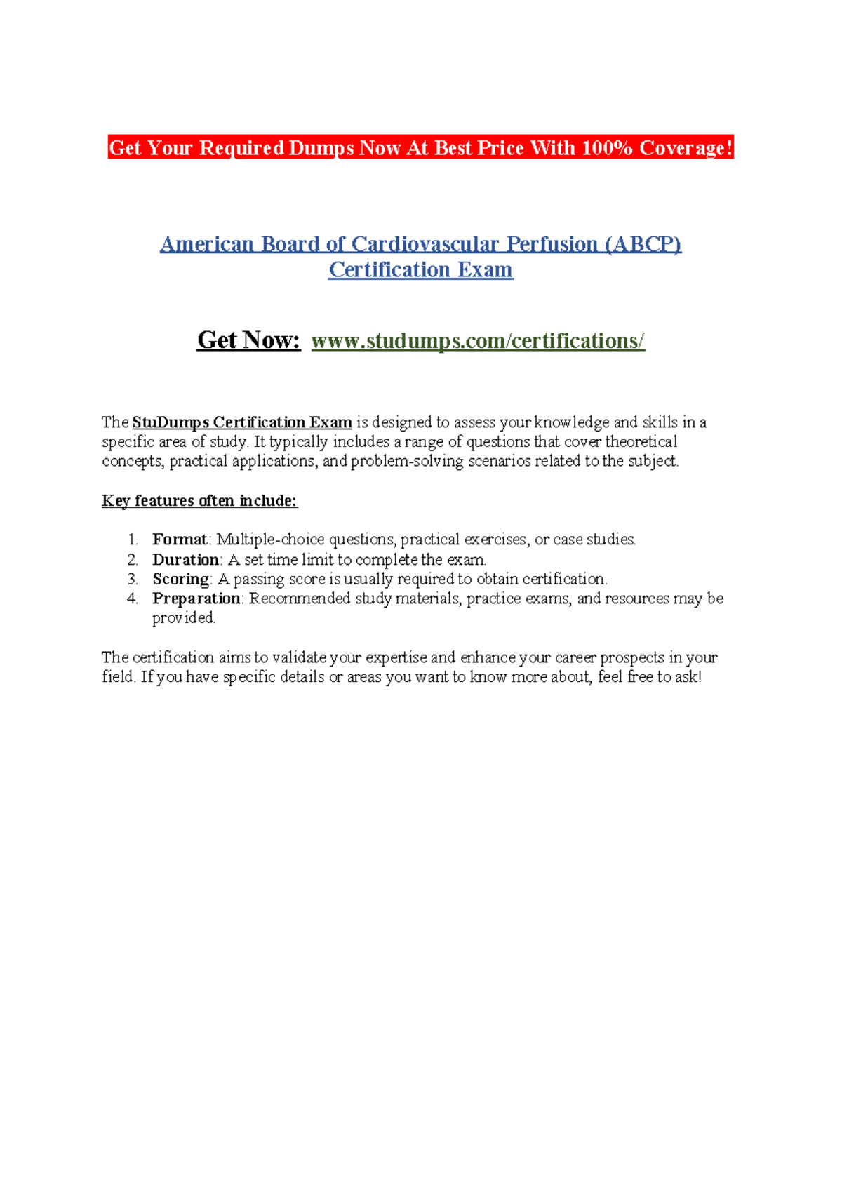 American Board of Cardiovascular Perfusion (ABCP) Certification Exam ...