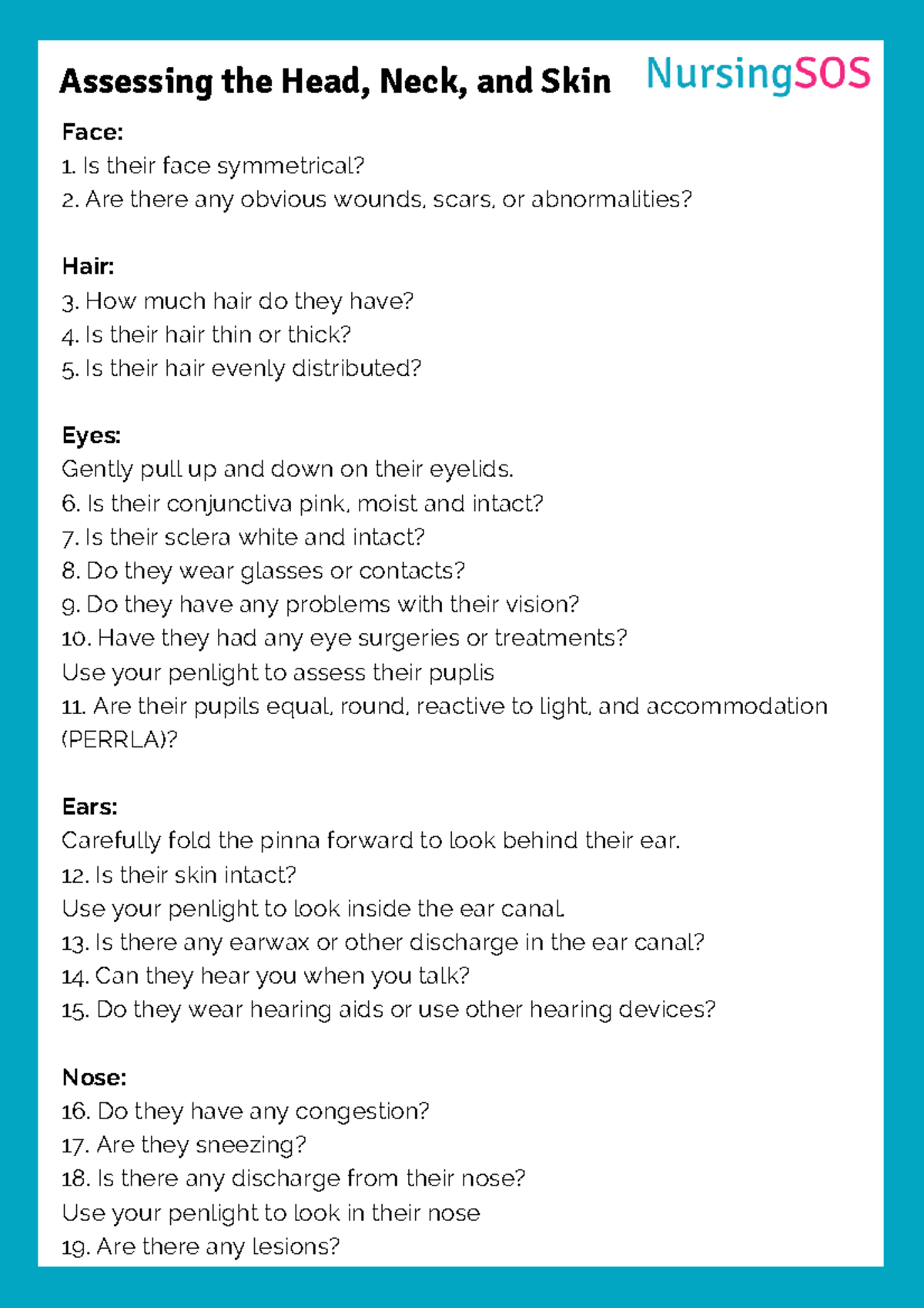 Nursing Assessment of the Head Neck and Skin - Assessing the Head, Neck ...