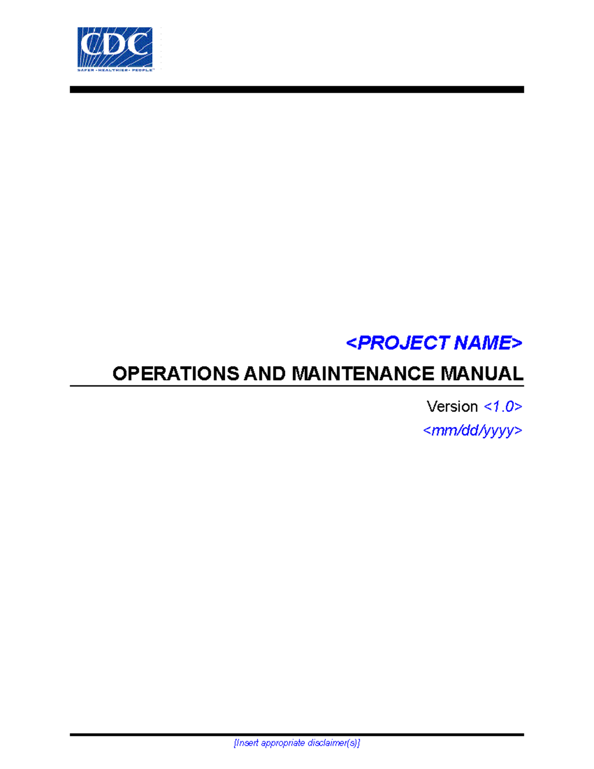 Instruction manual template 21 - OPERATIONS AND MAINTENANCE MANUAL ...