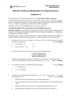 MAT1841 Lecture Notes - Sem 1 2024 - MAT Continuous Mathematics for ...