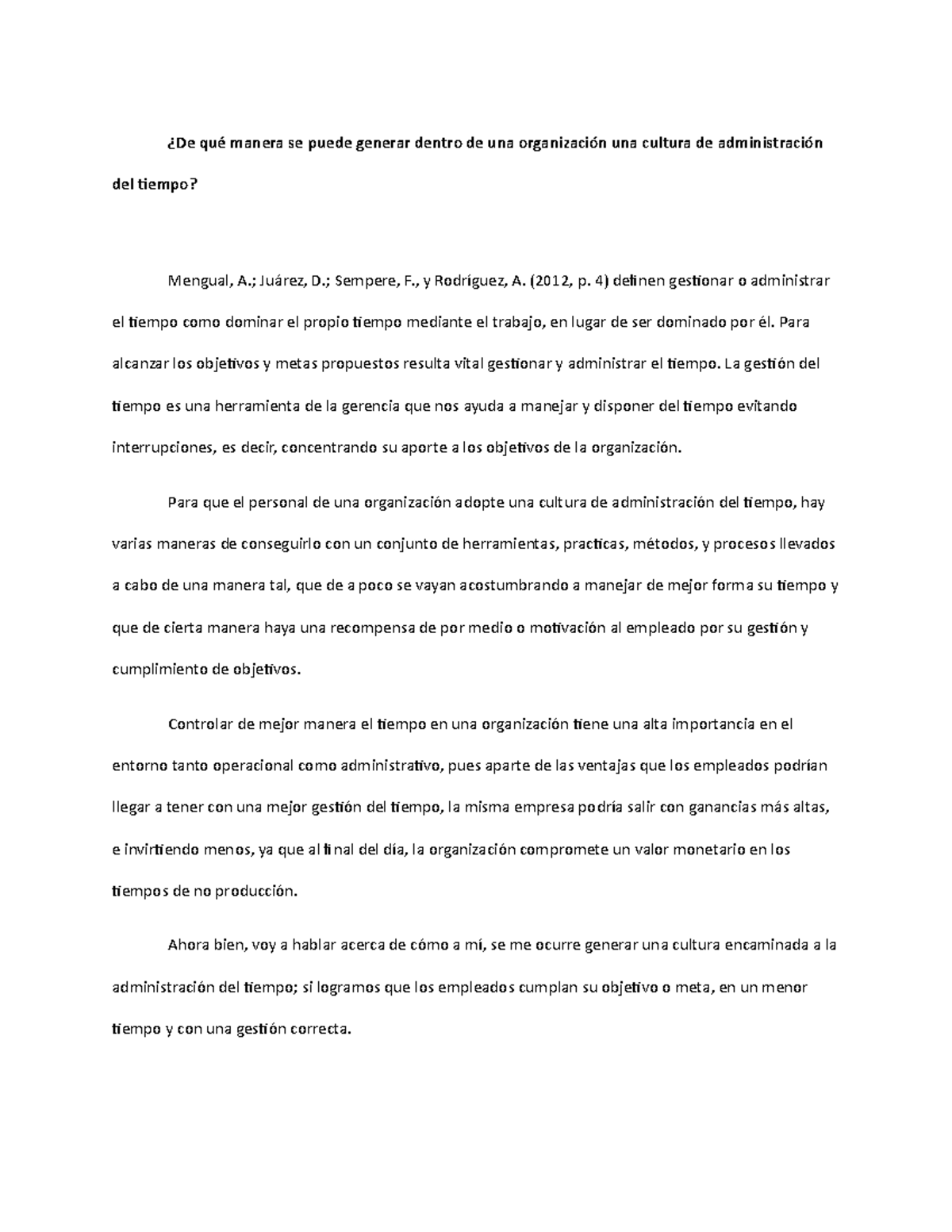 Actividad 2 Importancia De La Administración Del Tiempo ¿de Qué