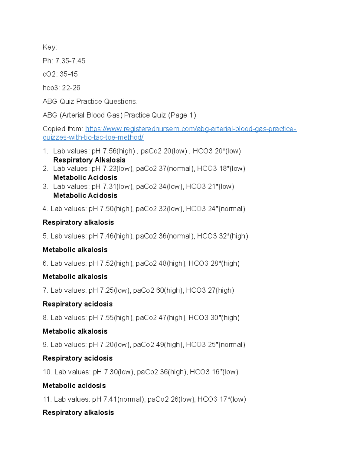 N397 ABG Practice Questions - 0302 397 - Studocu