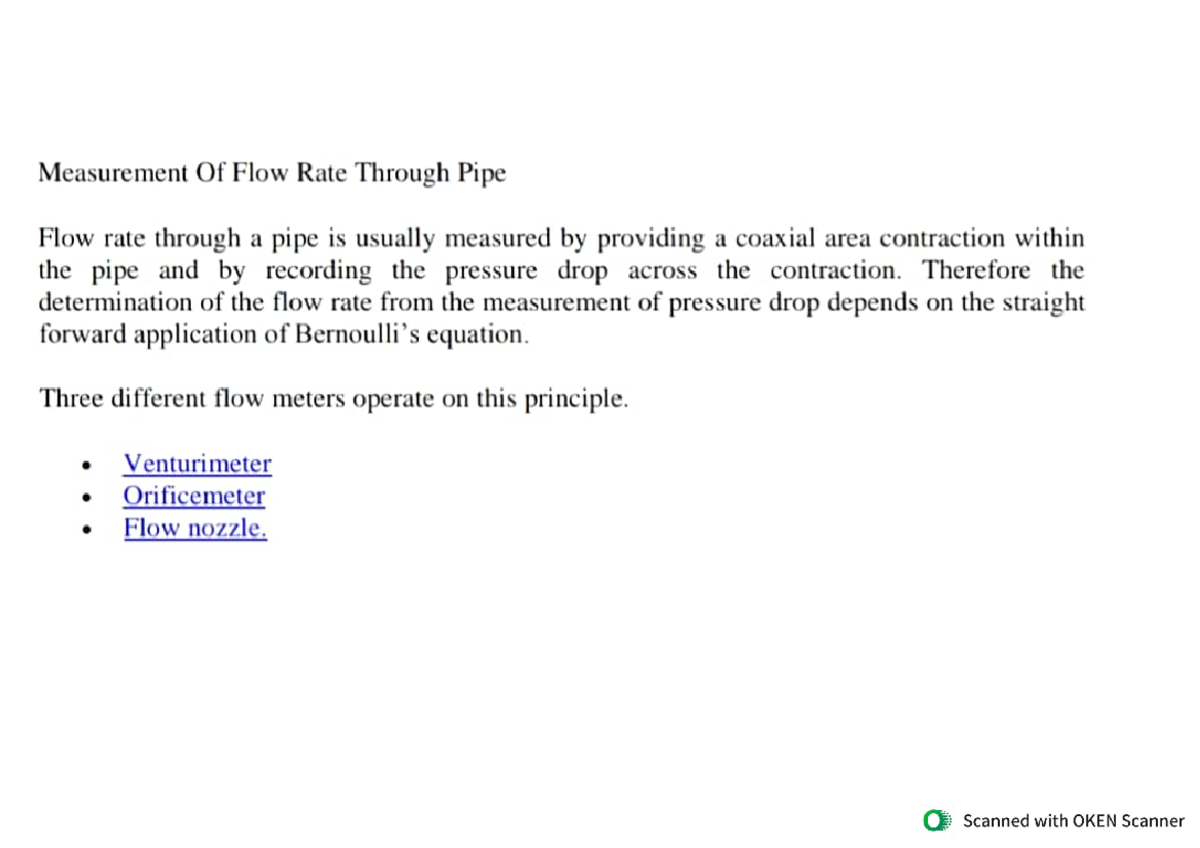 Fluid Mechanics- Venturimeter, Orifice Meter, Coefficient of Discharge ...