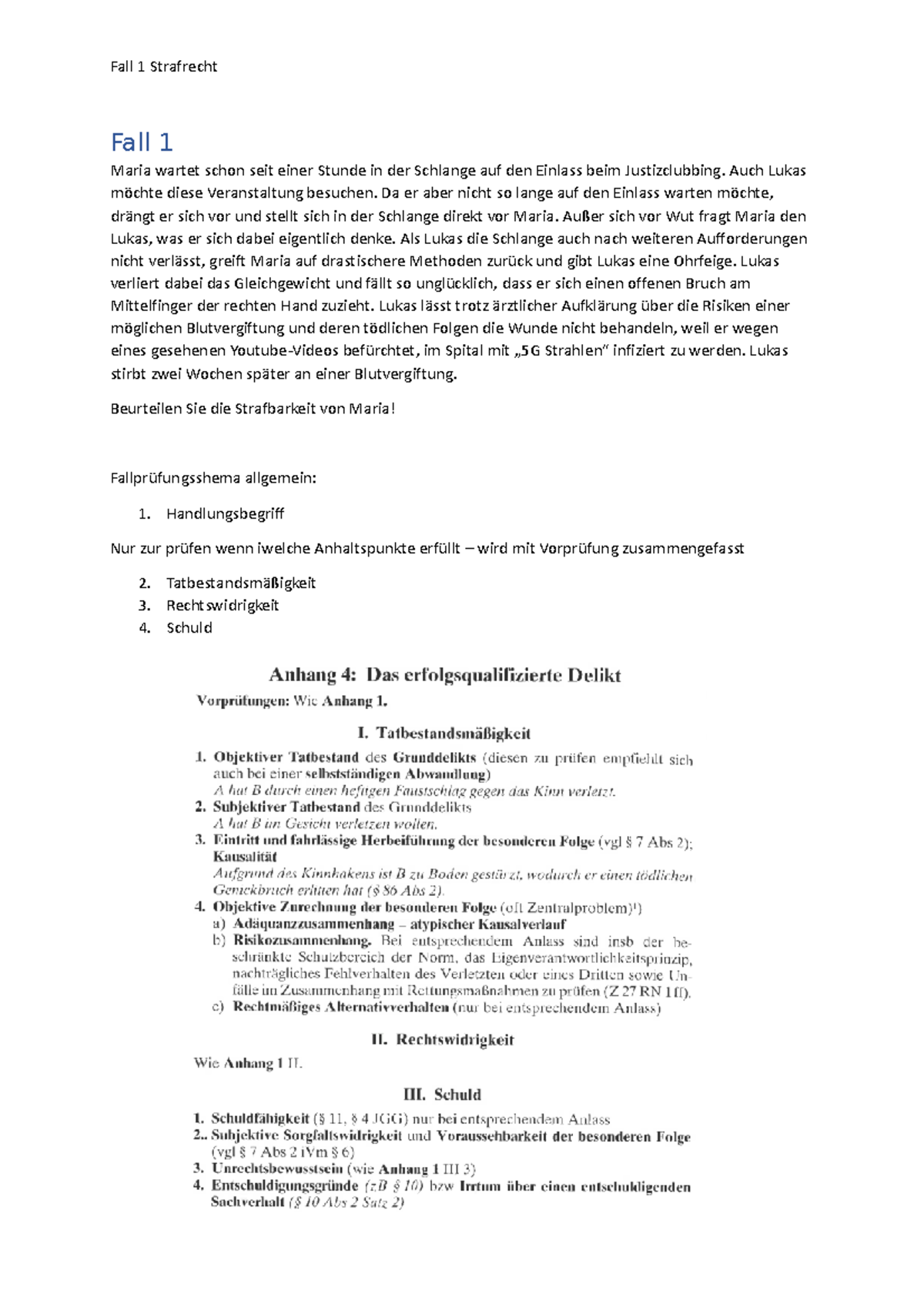 Fall 1 - Fall1 - Fall 1 Maria wartet schon seit einer Stunde in der ...